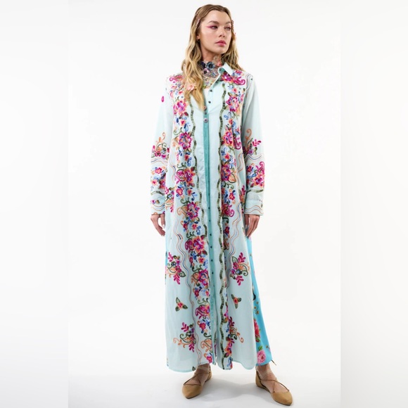 Aratta | Dresses | Sky Blue Gianna Maxi Duster In Cotton Luxury ...